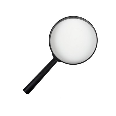 LOUPE DÉTECTIVE VERRE MANCHE PLASTIQUE 17.5CM NOIR